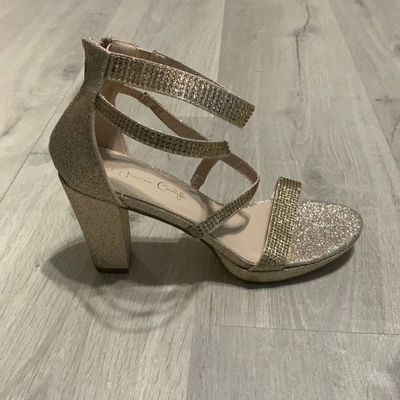 Shoes | Gold Glitter Chunky Heels | Poshmark